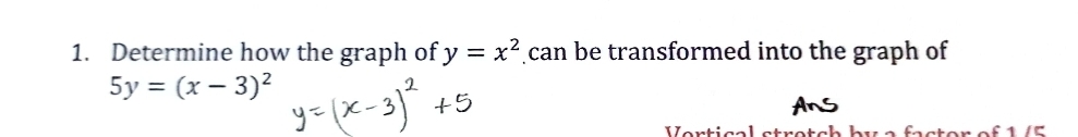 Solved Determine how the graph of y=x2. ﻿can be transformed | Chegg.com