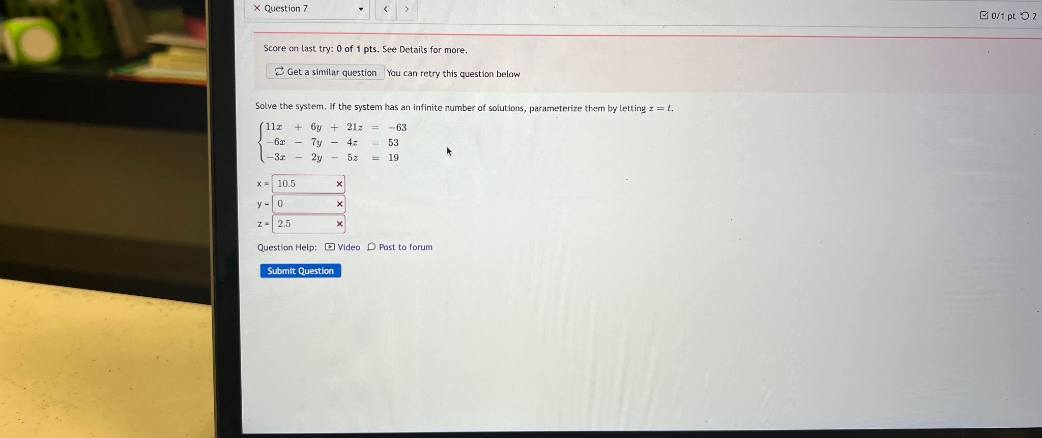 Solved Solve the system. If the system has an infinite | Chegg.com