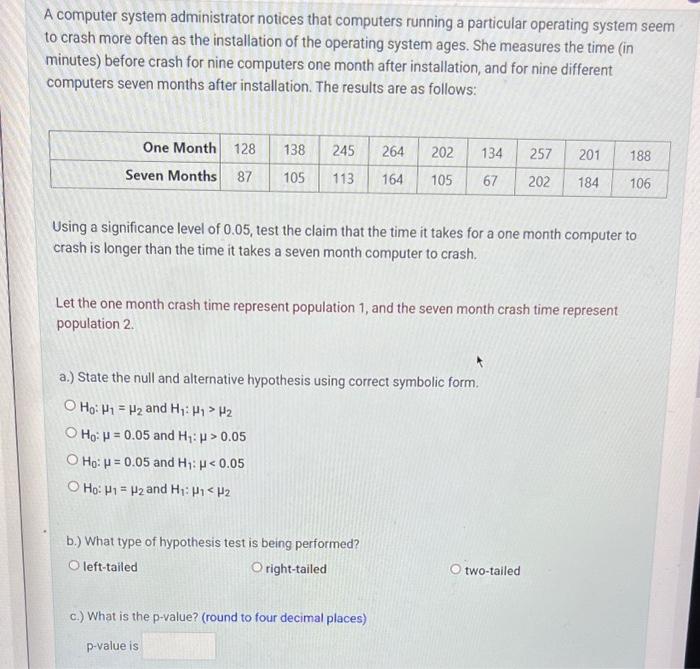 Solved A computer system administrator notices that | Chegg.com
