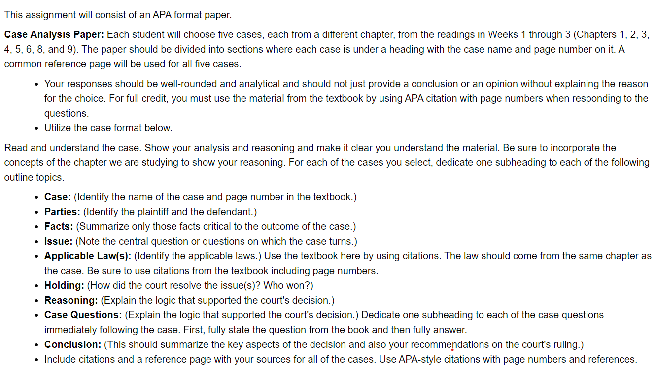 Solved This assignment will consist of an APA format | Chegg.com