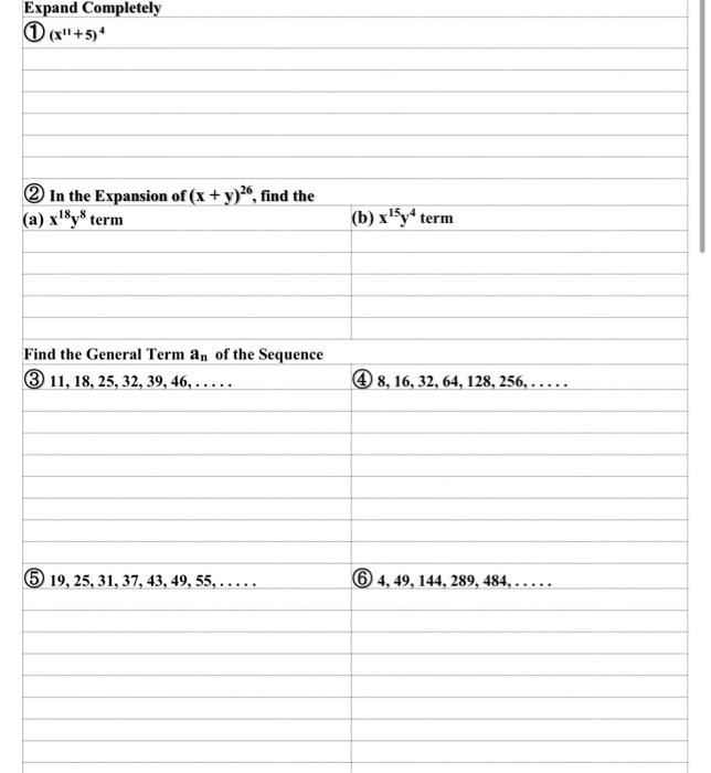 Solved Expand Completely "+5)* 2 In the Expansion of (x + | Chegg.com