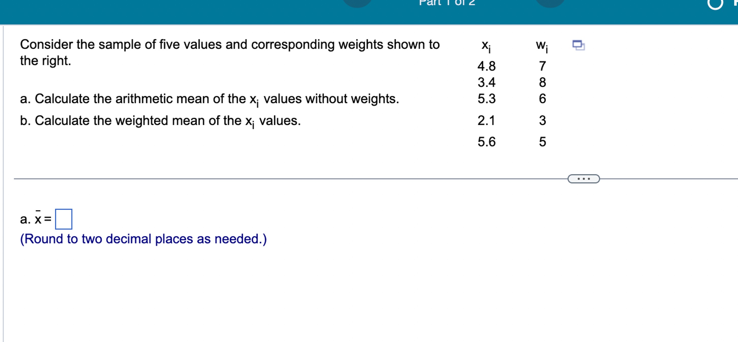 Consider the sample of five values and corresponding | Chegg.com