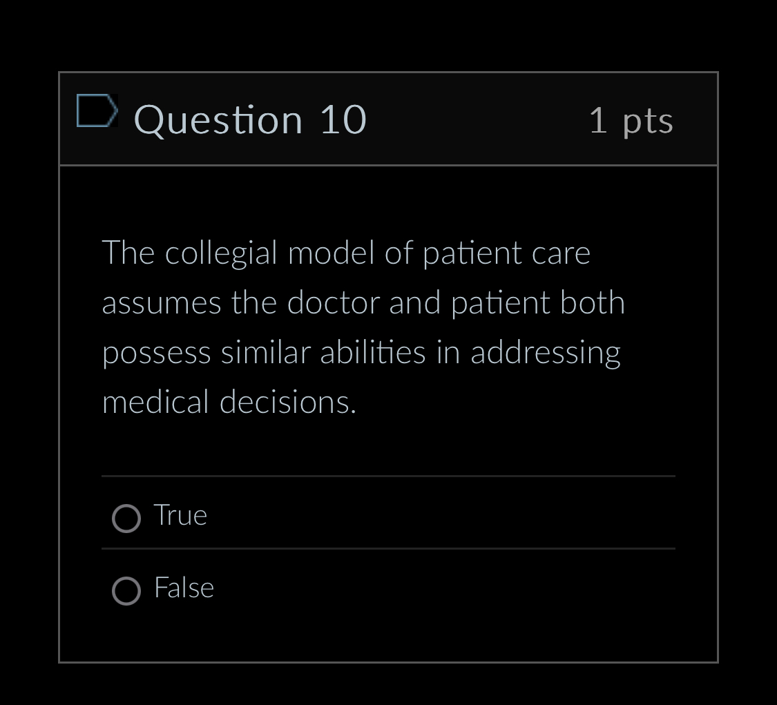 Solved Question 101 ﻿ptsThe collegial model of patient care | Chegg.com