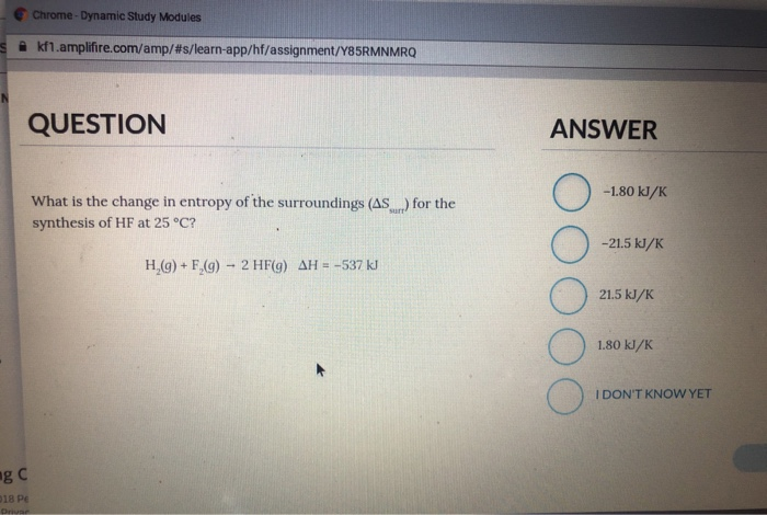 Solved Chrome - Dynamic Study Modules | Chegg.com