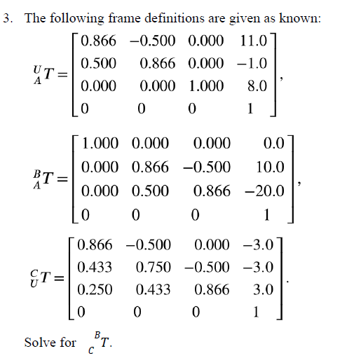 The following frame definitions are given as | Chegg.com