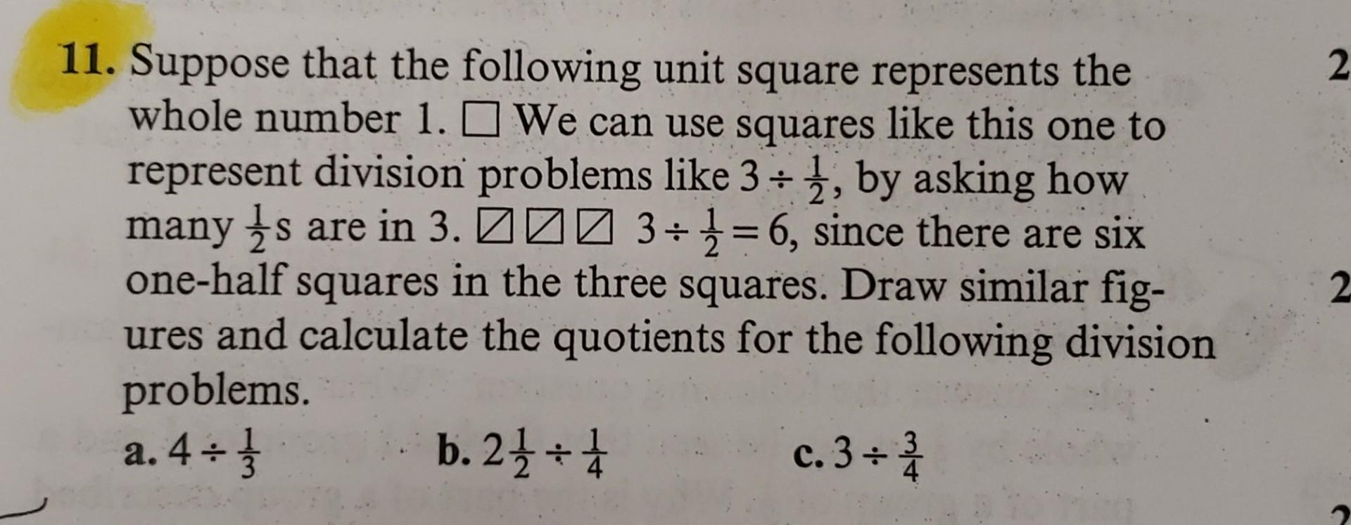 Solved 11. Suppose that the following unit square represents | Chegg.com