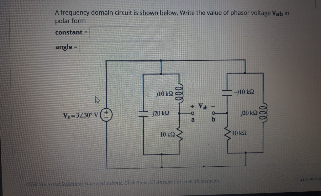 Solved A frequency domain circuit is shown below. Write the | Chegg.com