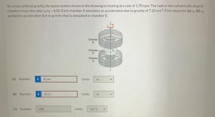 Solved To create artificial gravity, the space station shown | Chegg.com