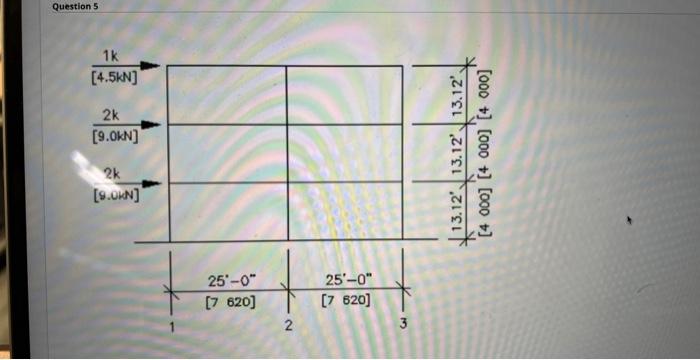 Solved For the rigid frame structure shown, the approximate | Chegg.com