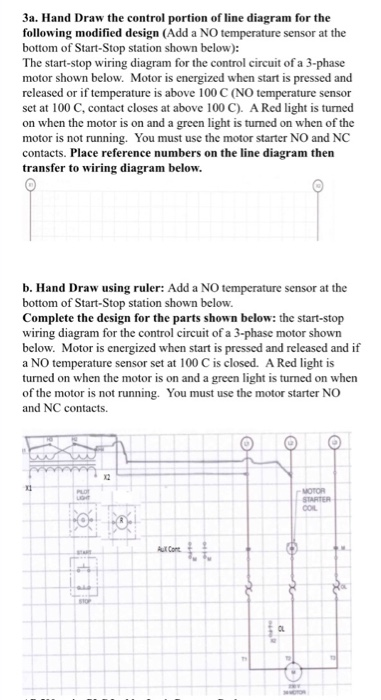 3a. Hand Draw the control portion of line diagram for | Chegg.com