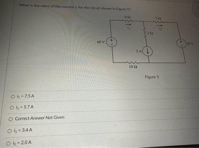 Solved What is the value of the current i1 for the circuit | Chegg.com