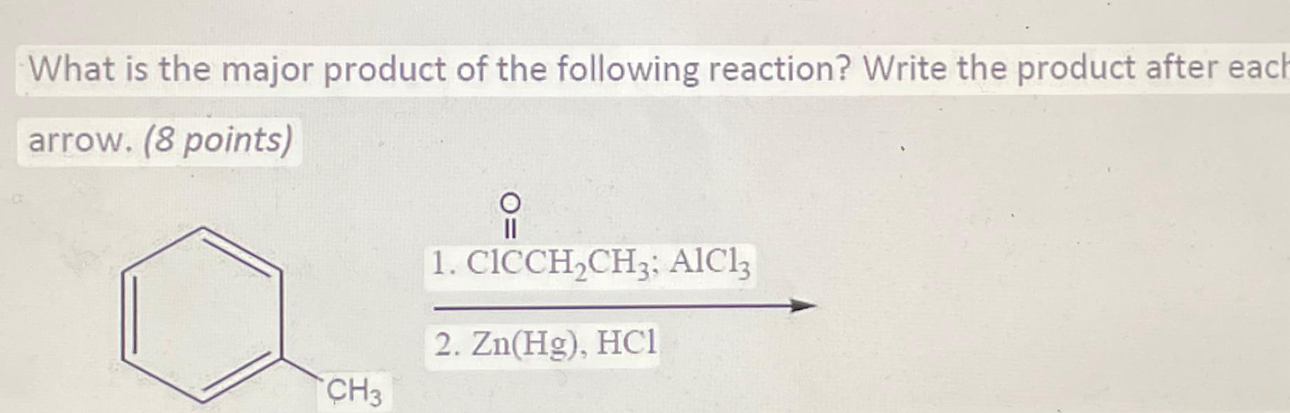 Solved What is the major product of the following reaction? | Chegg.com