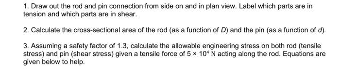 Solved 1. Draw out the rod and pin connection from side on | Chegg.com