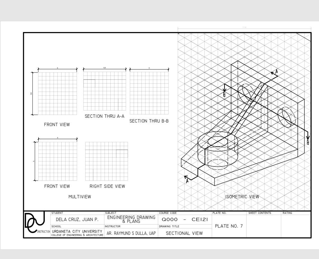 Solved what is the Front view, Section thru A-A, Section | Chegg.com