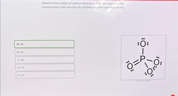 Solved Determine the number of valence electrons in PO2 and | Chegg.com