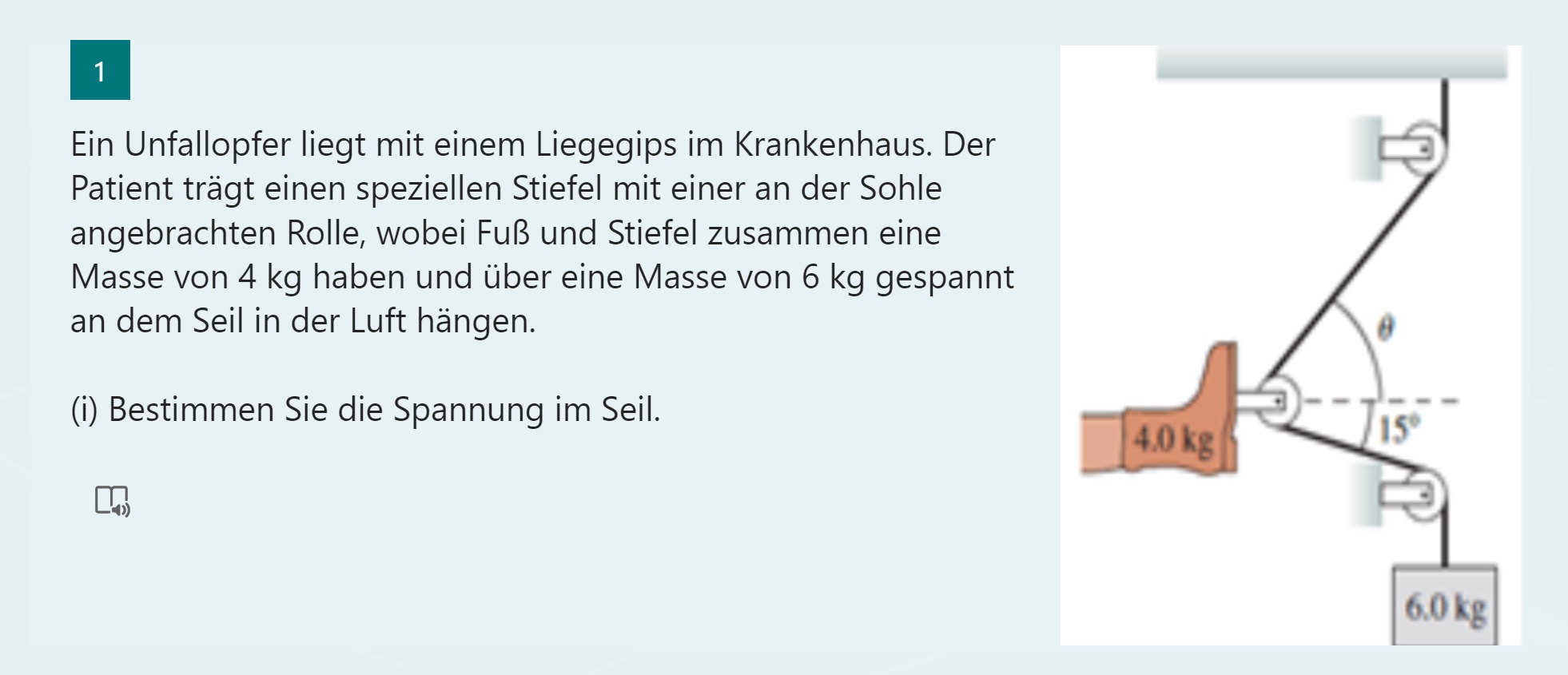 Ein Unfallopfer liegt mit einem Liegegips im | Chegg.com