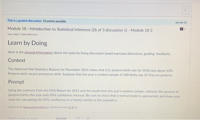 Solved due Oct 25 This is a graded discussion: 10 points | Chegg.com