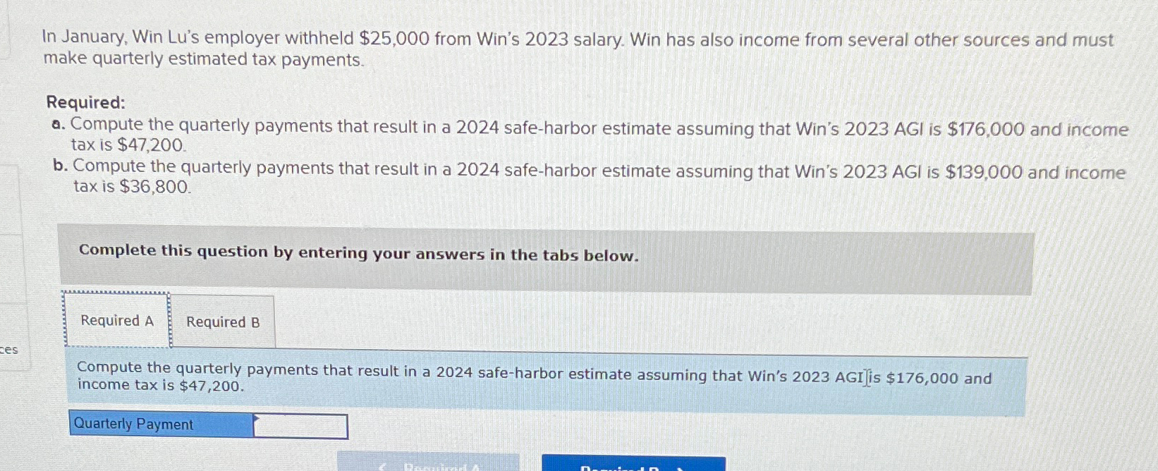 Solved In January, Win Lu's employer withheld $25,000 ﻿from | Chegg.com
