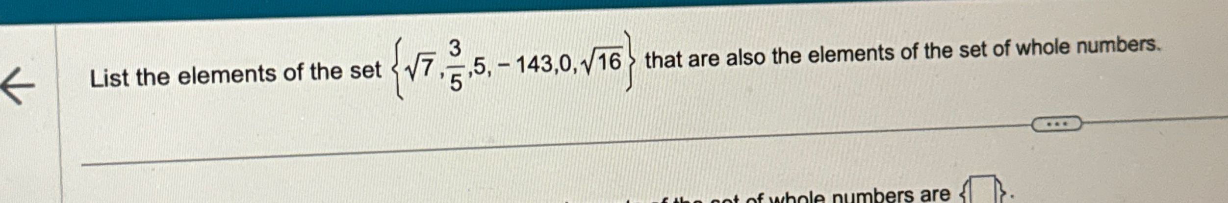 Solved List the elements of the set {72,35,5,-143,0,162} | Chegg.com