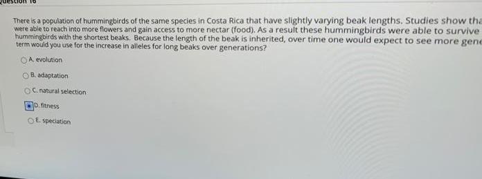 Solved There is a population of hummingbirds of the same | Chegg.com