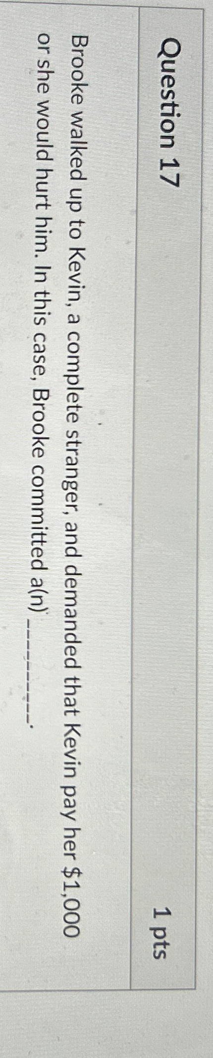 Solved Question 171ptsBrooke walked up to Kevin, a complete | Chegg.com