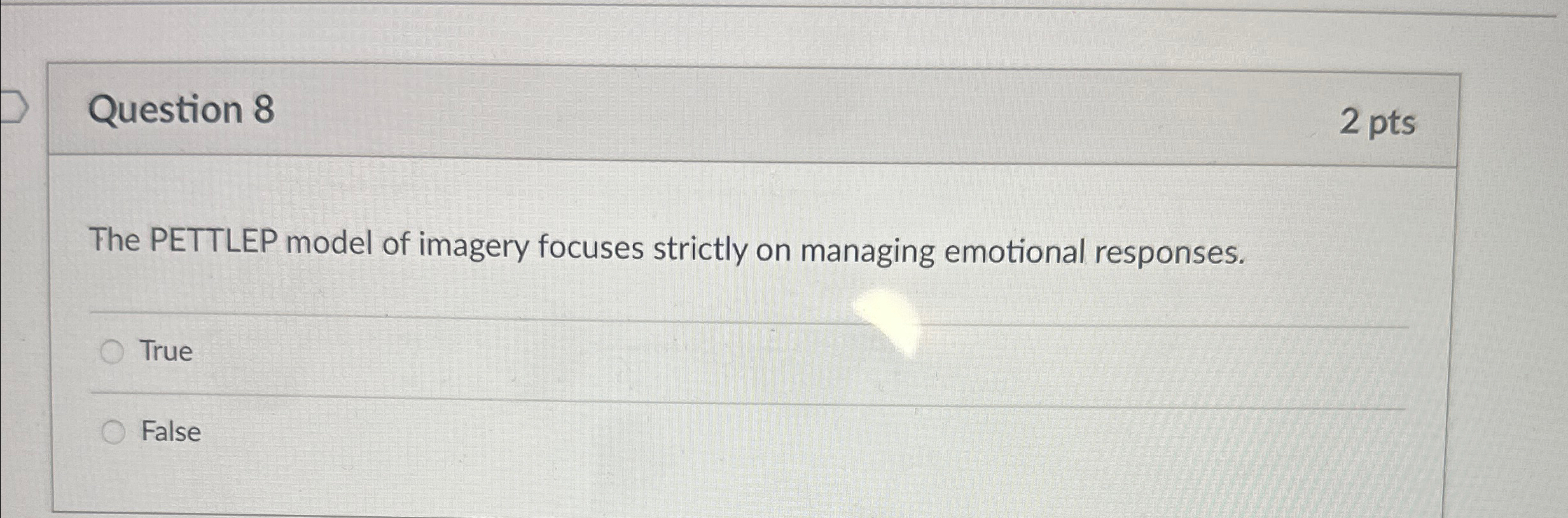 Solved Question 82 ﻿ptsThe PETTLEP model of imagery focuses | Chegg.com