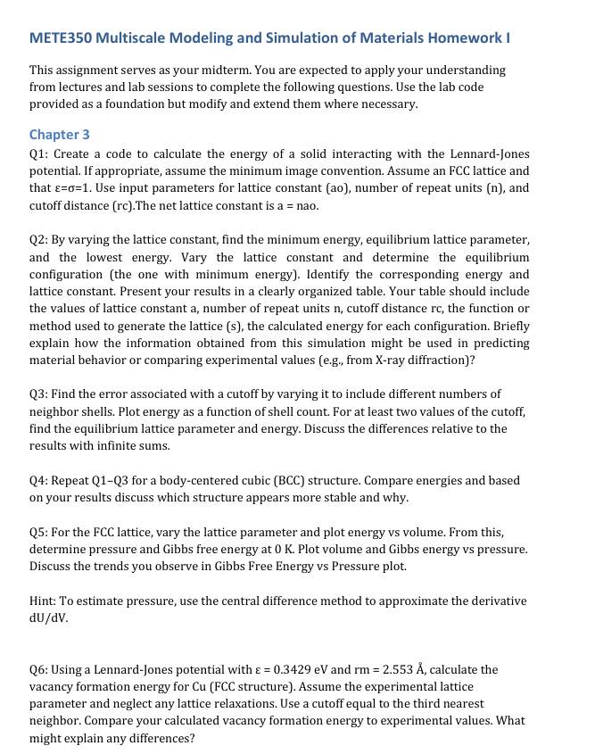 METE350 ﻿Multiscale Modeling and Simulation of | Chegg.com