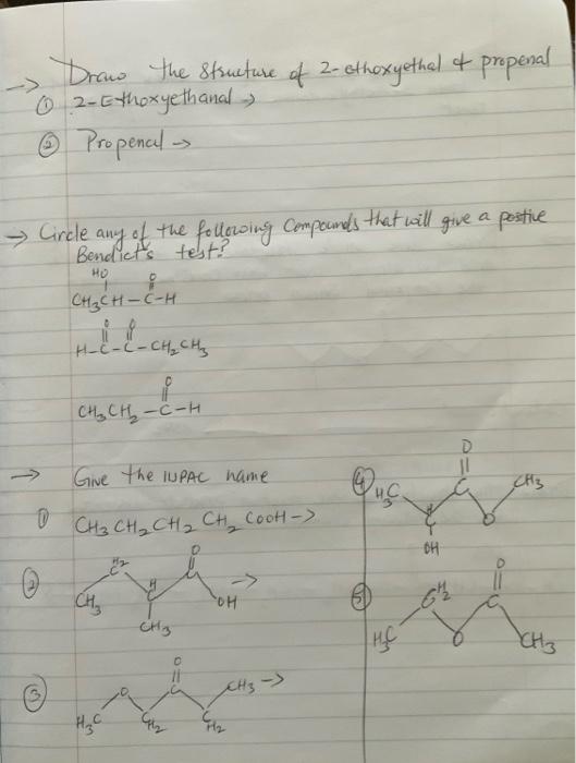 Solved Draw the structure of 2-ethoxyethal & propenal | Chegg.com