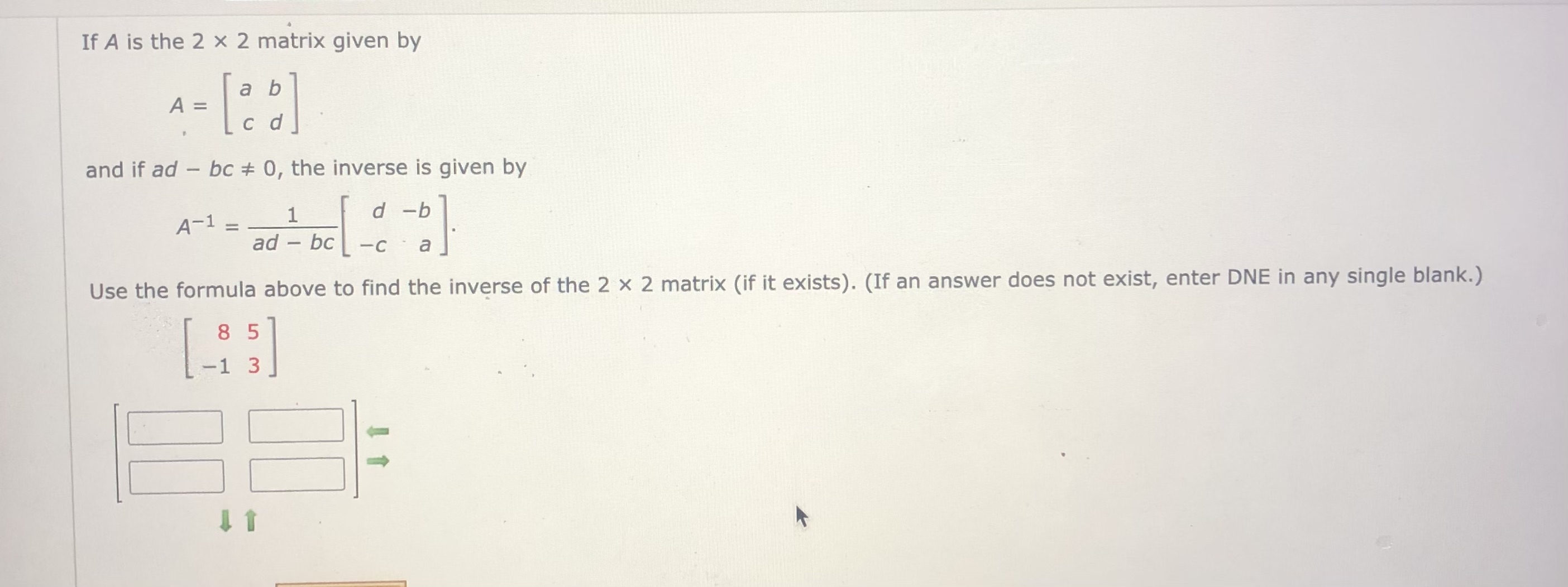 Solved If A is the 2\\\\times 2 matrix given | Chegg.com
