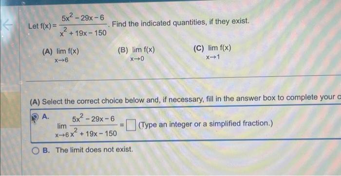 Solved Let f(x)=x2+19x−1505x2−29x−6. Find the indicated | Chegg.com