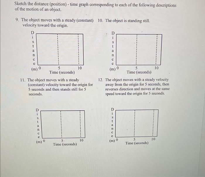 Solved Sketch the distance (position) - time graph | Chegg.com