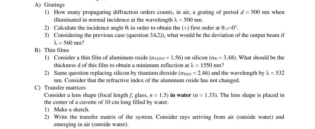 Solved Physical Optics _Grading for question 3A2 | Chegg.com