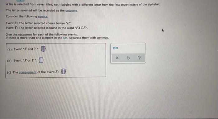 Solved A tile is selected from seven tiles, each labeled | Chegg.com