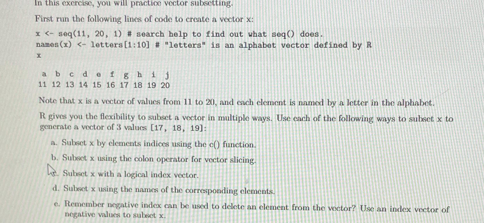 Solved In this exercise, you will practice vector | Chegg.com