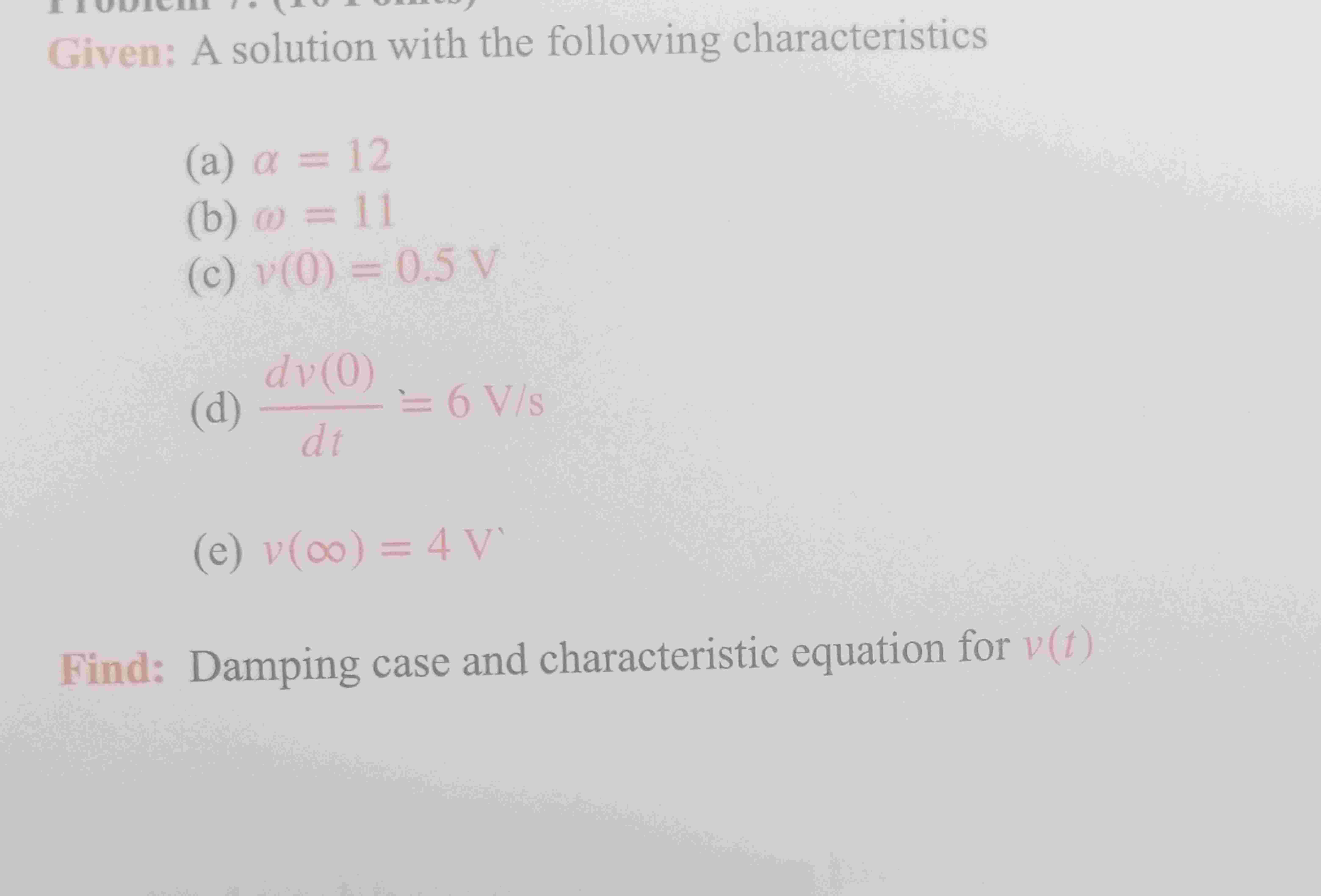 Solved Given: A solution with the following | Chegg.com