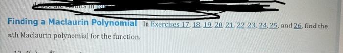 Solved Finding a Maclaurin Polynomial In Exercises | Chegg.com