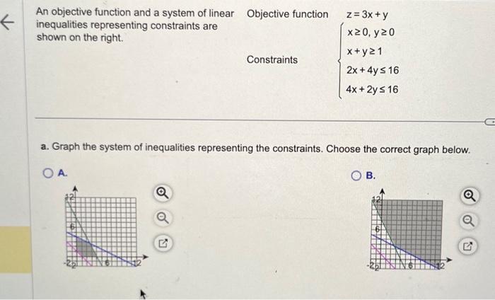 Solved An objective function and a system of linear | Chegg.com