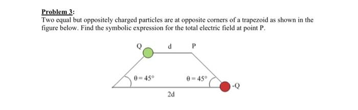 Solved Problem 3: Two equal but oppositely charged particles | Chegg.com
