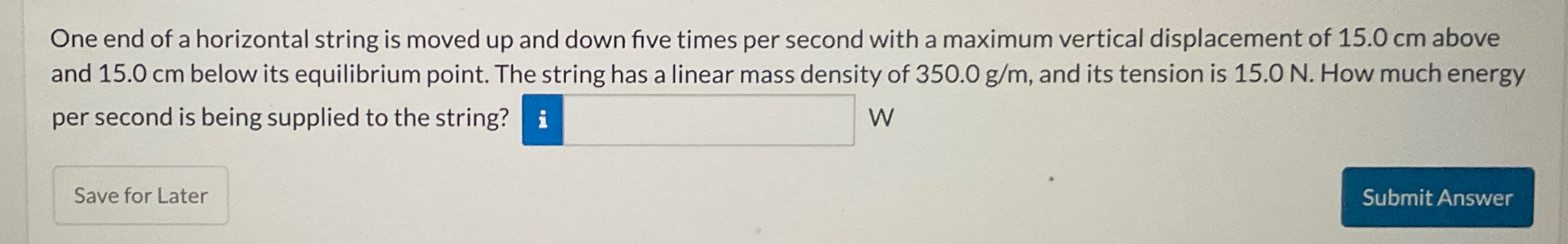 Solved One end of a horizontal string is moved up and down | Chegg.com