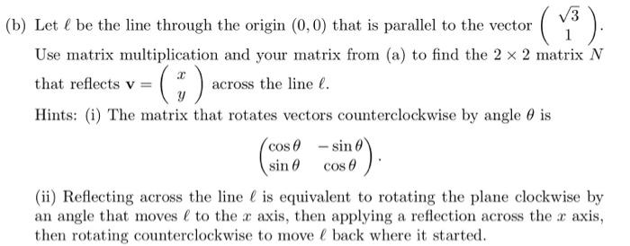 Solved b) Let ℓ be the line through the origin (0,0) that is | Chegg.com