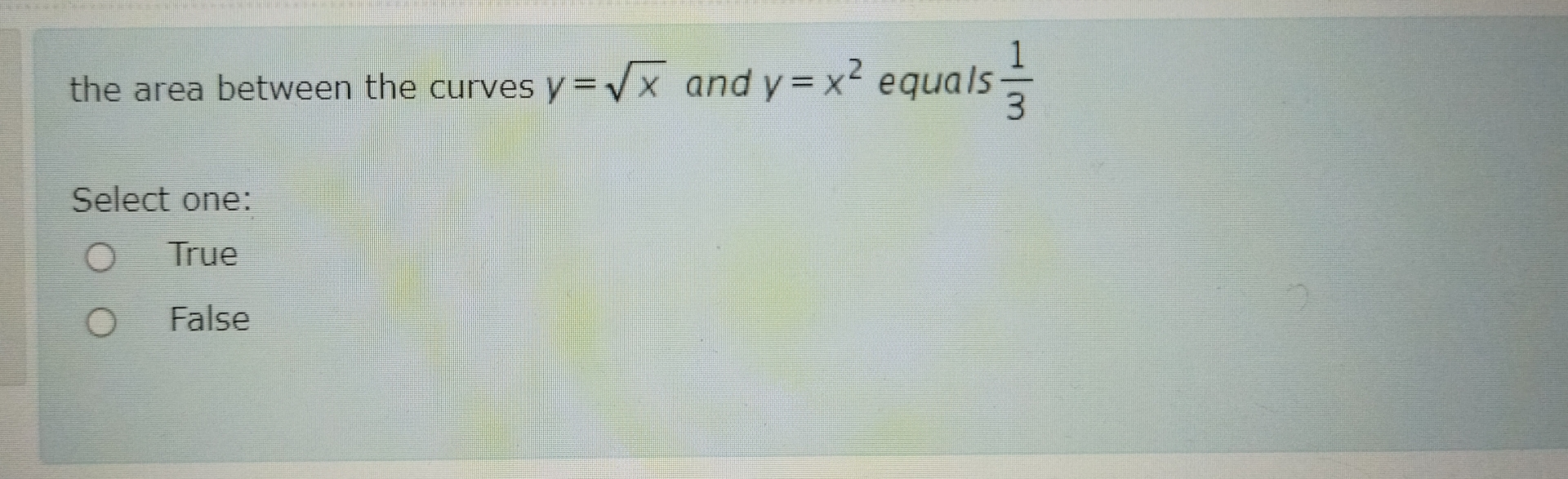 Solved the area between the curves y=x2 ﻿and y=x2 ﻿equals | Chegg.com