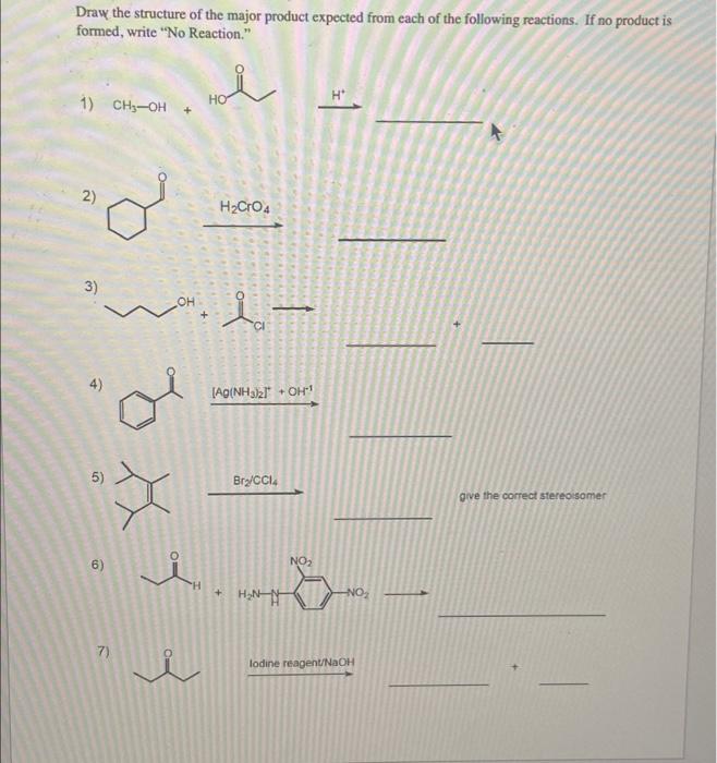 Solved Draw The Structure Of The Major Product Expected From