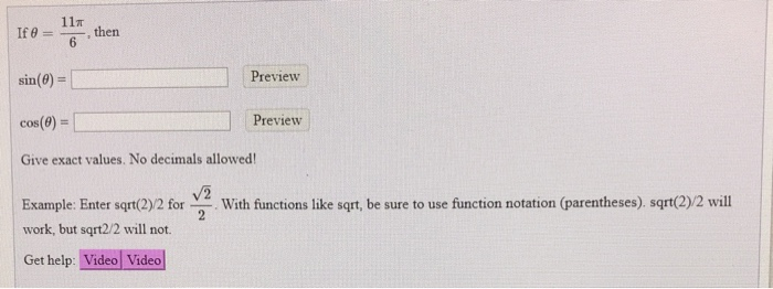 Solved Without Using A Calculator Compute The Sine And