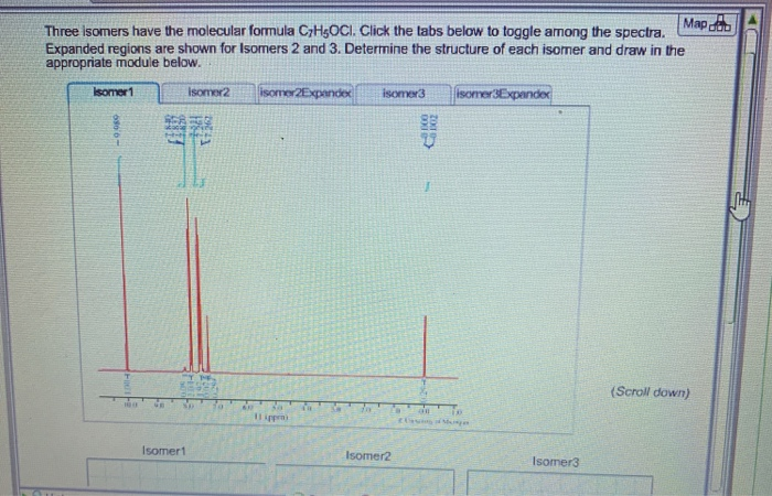 Solved Map. Three isomers have the molecular formula | Chegg.com