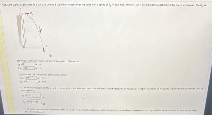 Solved (a) What wne the coordinates of the ingad poution of | Chegg.com