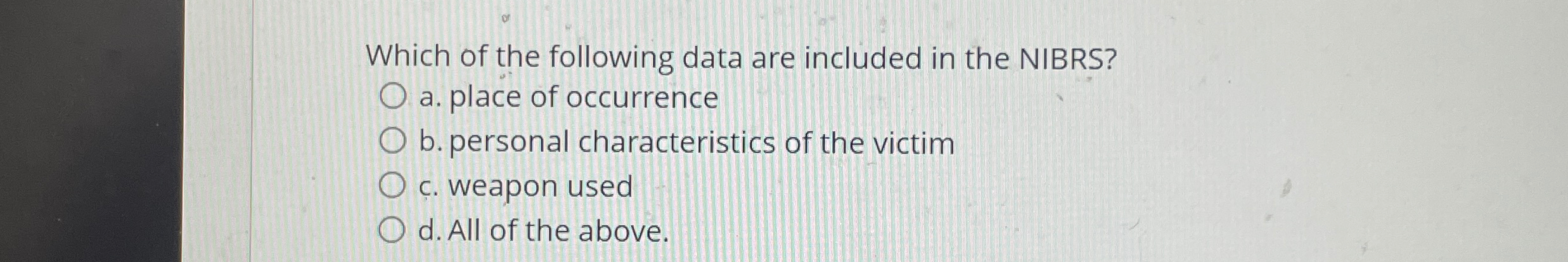 Solved Which of the following data are included in the | Chegg.com