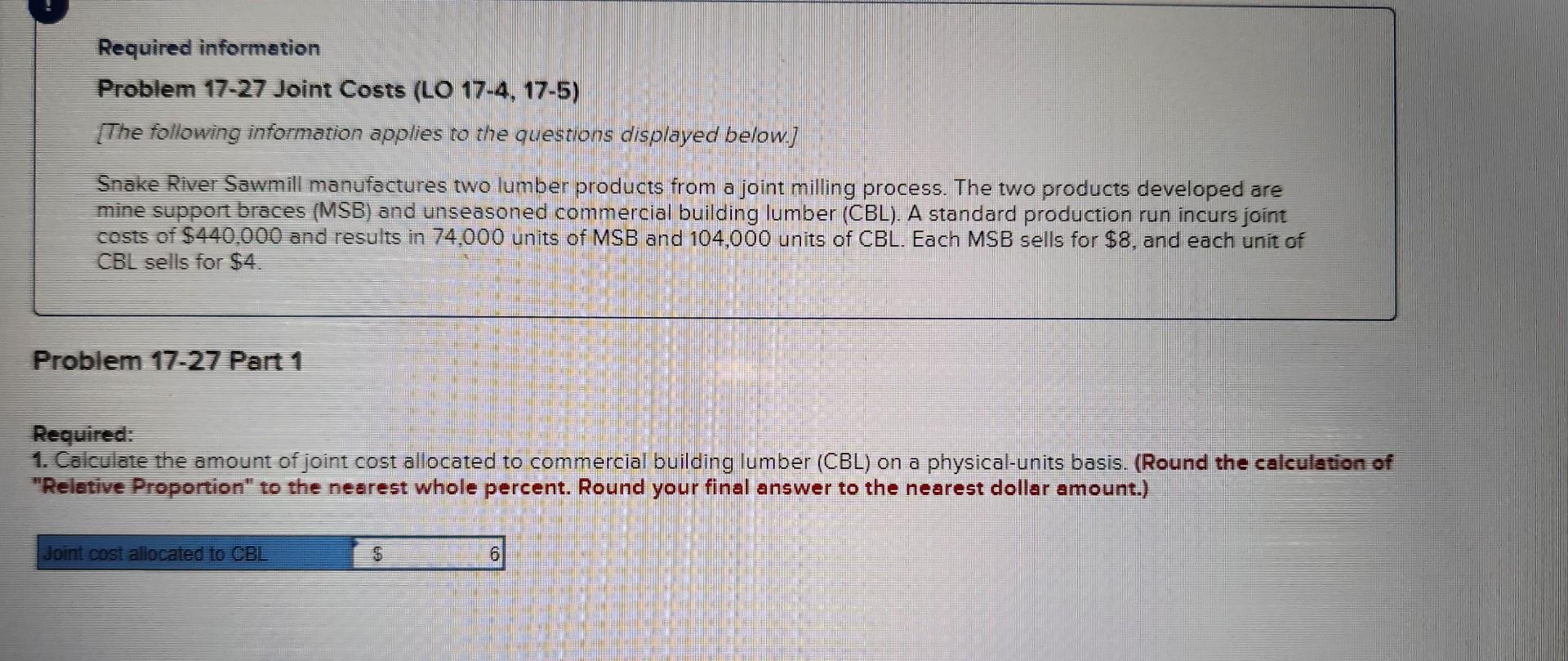Solved Required information Problem 17-27 Joint Costs (LO | Chegg.com