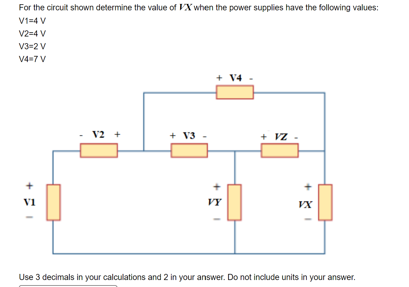 Solved For the circuit shown determine the value of Vx ﻿when | Chegg.com