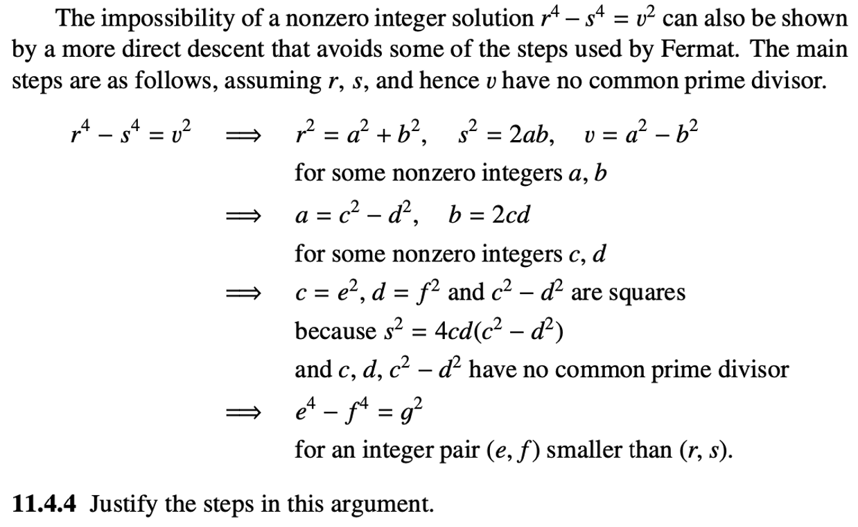 Solved The impossibility of a nonzero integer solution | Chegg.com