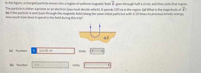 Solved In the figure, a charged particle moves into a region | Chegg.com
